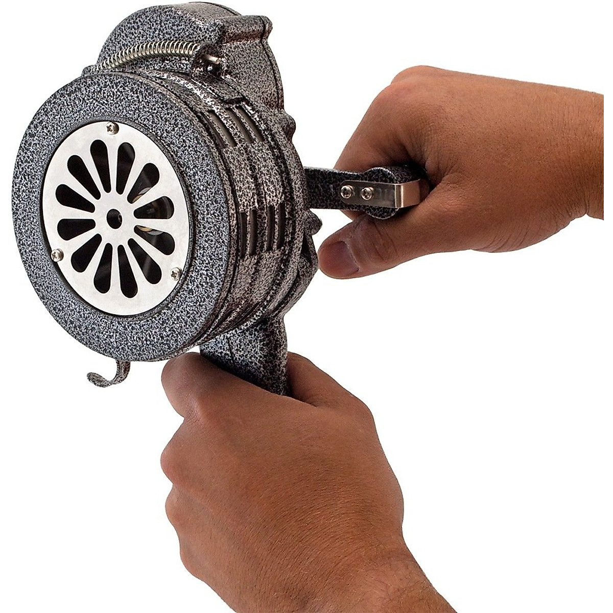 Vixen Horns Metal Hand Crank Siren, Loud Portable Air-raid Hand Held Siren, Manual Operated Siren Horn, Handheld Fire Alarm Tornado Air Raid Siren, VXS-1000M