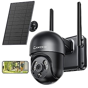 4G LTE Cellular Security Camera Wireless Outdoor - 2K No WiFi Security Camera - 24/7 Record Color Night Vision PIR Motion Detect 2-Way Talk Included SIM Card（AT&T Verizon T-Mobile Sprint） IP66