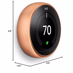 Google Nest Learning Thermostat - Programmable Smart Thermostat for Home - 3rd Generation Nest Thermostat - Works with Alexa - Black