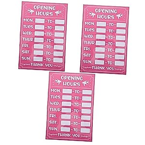 Ciieeo 3pcs business hours sign hours of operation signs open signs for business store open signs business hours door closed open hour labels neon open sign variable customize office pvc