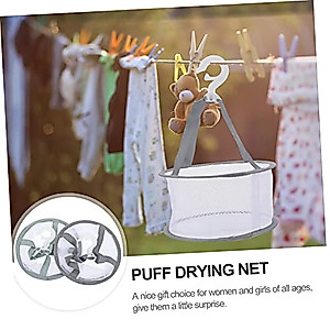 HONMEET 2pcs Powder Puff Clothes Basket Makeup Powder Puff Small Dryer Foldable Drying Rack Hanging Drying Rack Hanging Clothes Drying Rack Sweater Hanging Dryer Puff Drying Net Sock Brown
