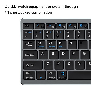 Wireless Keyboard and Mouse Combo, Bluetooth Keyboard and Mouse Rechargeable, Ultra Thin Compact Full-Size Keyboard for PC Desktop and Windows, Mac, iOS,Chrome OS, and Android Devices