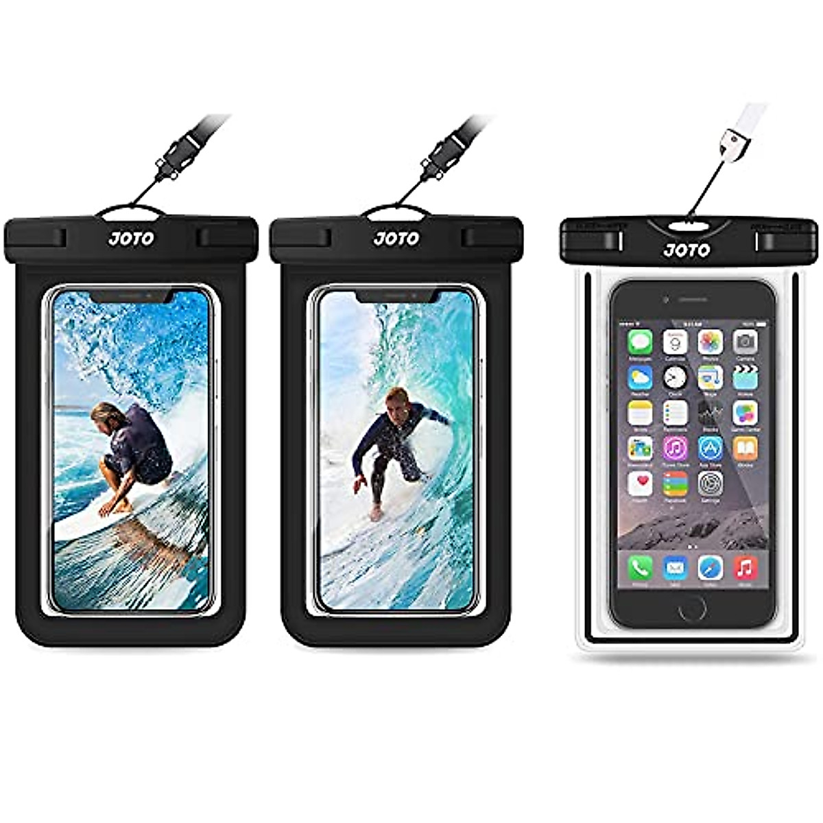 JOTO 2 Pack Universal Waterproof Pouch Bundle with OTO Universal Waterproof Case, Cellphone Dry Bag
