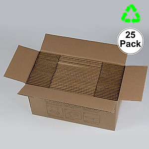 Sodissa 6x4x3 Inches Shipping Boxes Pack of 25, Brown Corrugated Cardboard Boxes for Small Bussiness