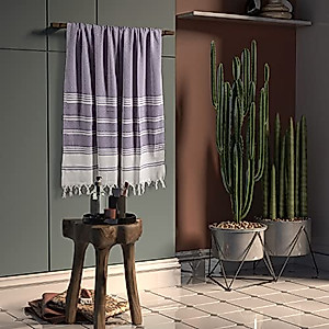 Aegean Turkish Beach Towel (41 x 68 inch) for Adult - Soft Touch, 100% Cotton - Quick Dry Bath Towels with Amazing Colors - Unique Turkish Towels for Bathroom, SPA, Yoga Peshtemal-Lilac
