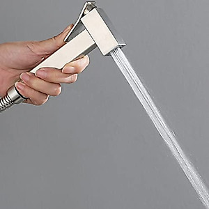 Bidet Toilet Sprayer Set-Handheld Bidet Sprayer kit Cloth Diaper Sprayer for Toilet Bidet Nozzle Stainless Steel Handheld Bidet G1/2 Port Hand Shower Toilet Spray Gun,Drawing A Kitchen Sink Faucets