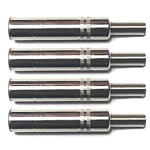 CESS 1/4 Inch TS Female Jack -1/4" Cable Connector for Microphone and Guitar - 6.35mm Mono Socket (4 Pack)
