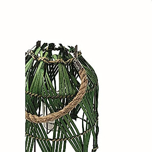 Villa d'Este Home Tivoli AMAZZONIA Rattan Green Small, Lantern: Ø 24.5 30 cm Dimensions Jar: Ø 8 x h. 8 cm