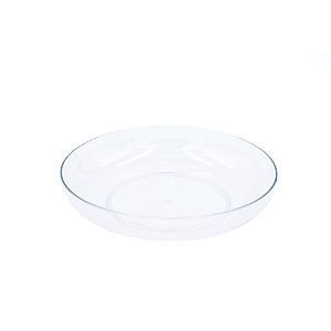 WGV 6" Inches Clear Hard Plastic Floral Decoration Designer Dish Plate, Plant Saucer Tray, Wedding Decor Centerpieces Pack of 24 Pieces
