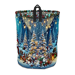 Christmas Snowman Tree Laundry Hamper,laundry Basket,Waterproof Storage Bin for Bedroom,Clothes Organizer Basket,Toys and Blankets in Bathroom