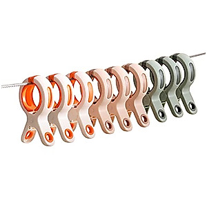 KIZZHISI 9 Pack Beach Towel Clips for Beach Chair Pool Chair on Cruise, Silicone Plastic Strong Clip,Keep Your Towel from Blowing Away ,Fashion Bright Color