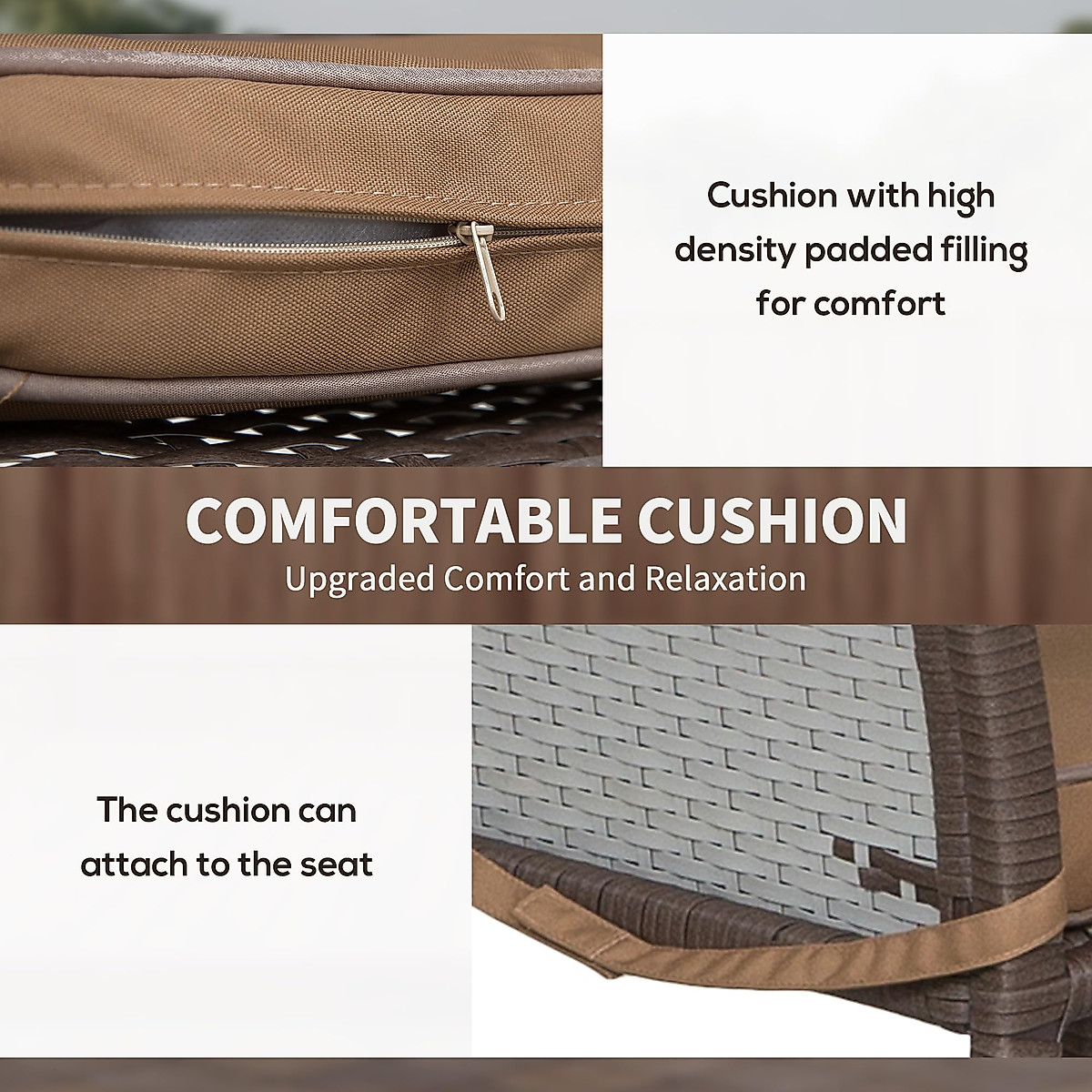 Outsunny 3 PCS Rattan Wicker Bar Set with Wood Grain Top Table and 2 Bar Stools for Outdoor, Patio, Poolside, Garden, Brown