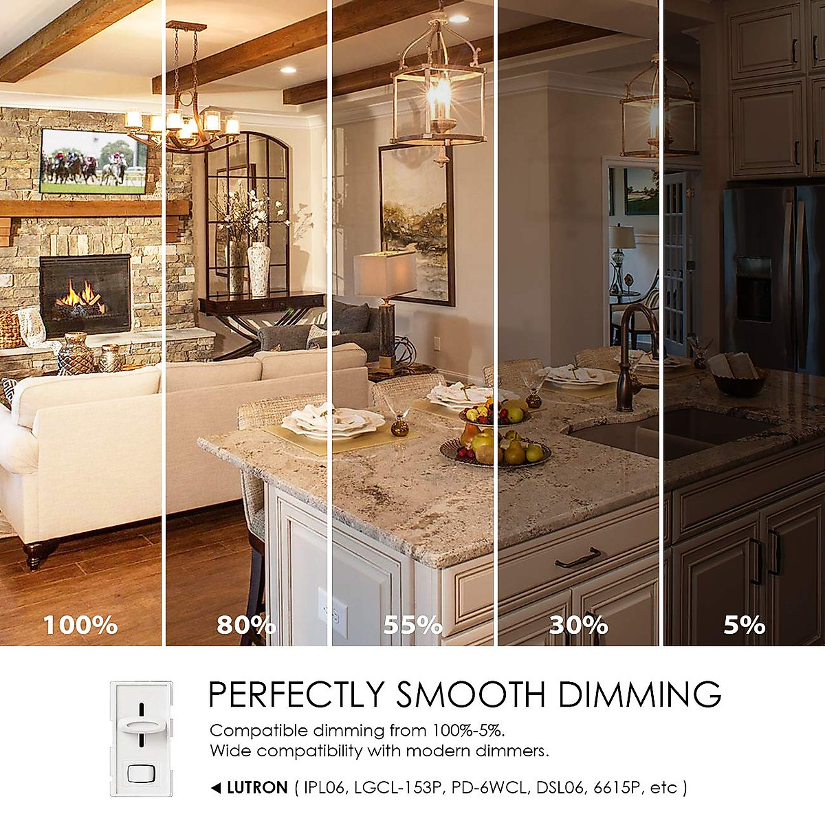 LVWIT B11 LED Edison Filament Bulb Dimmable 60W Equivalent, E12 Candelabra Base 2700K Warm White Candle Light Bulb, UL-Listed (6 Pack)