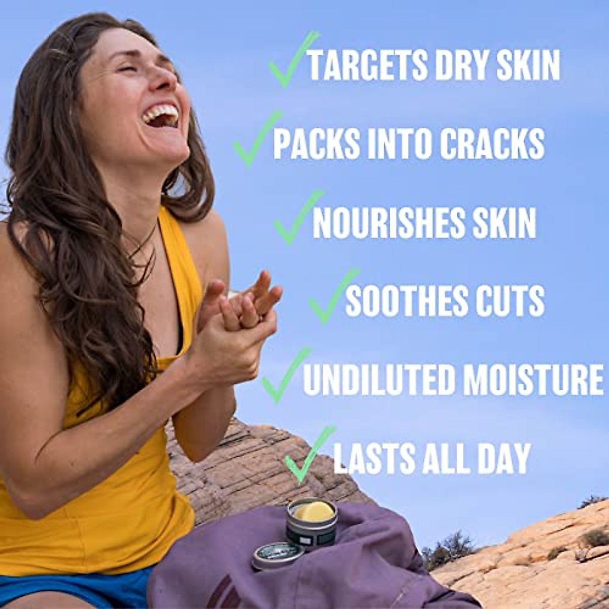 climbOn All Purpose Lotion Bar | Organic Body Lotion for Dry Skin | Body Moisturizer | Lavender Lotion Made From Plants and Organic Beeswax | Eco-Friendly and Plastic-Free Lotion | Original Scent