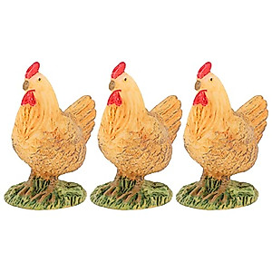 IMIKEYA Resin Hen Ornaments Lifelike Chicken Statues 3pcs Toy Chicken Ornaments Duck Resin Micro Scene Self Made Hen Figurines Chicken Figure Toy