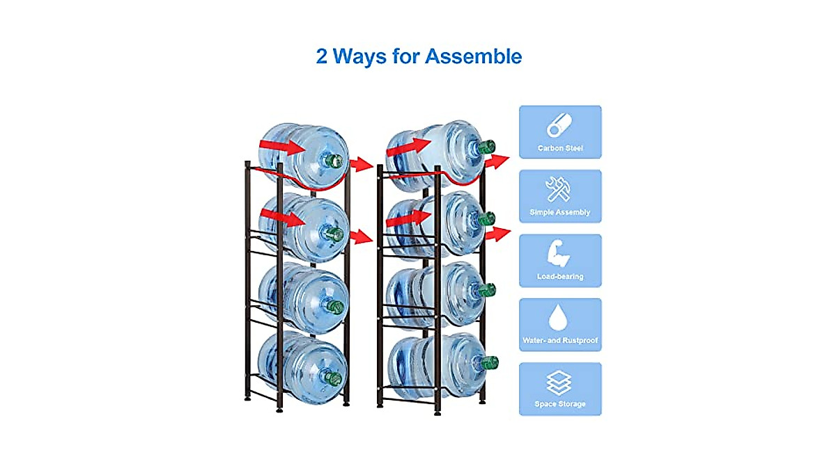 HAITRAL 4-Tier Water Gallon Jug Holder - Space Organizer