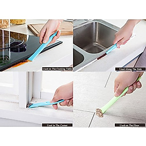 Plastic Scraper Label Scraper Label Peeler Can Opener, Eunion Plastic Multipurpose Stiff Scraper Scratch Free Cleaning Tool - 3 Pack, Blue