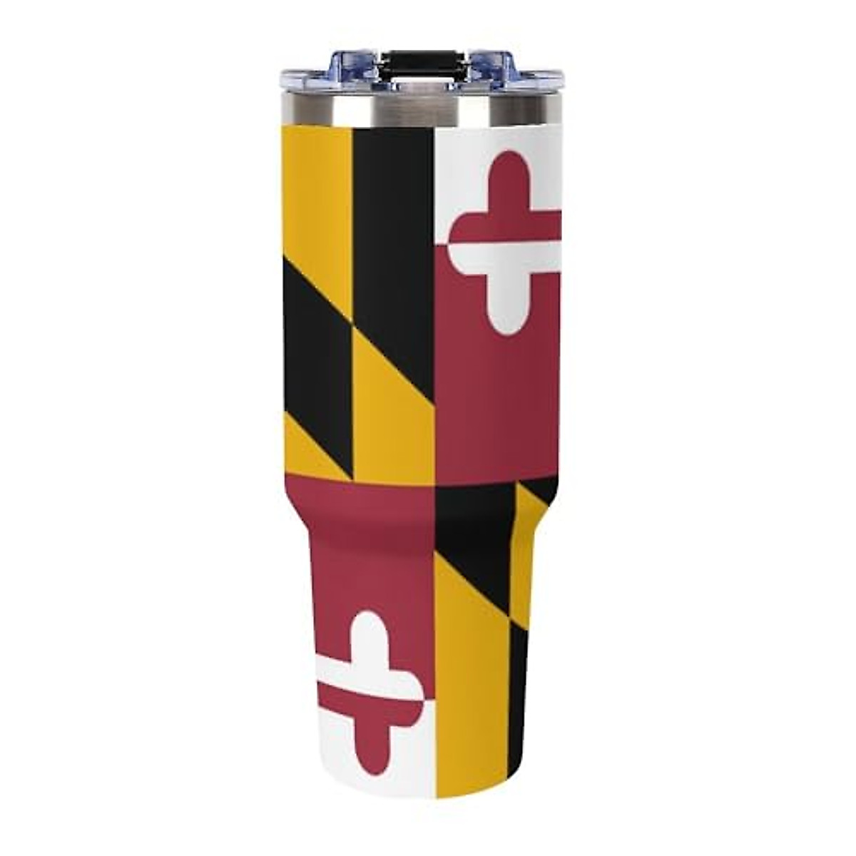 Maryland Flag Insulated Tumblers with Handle Stainless Steel Coffee Mug Funny Travel Cup with Lid Straw 40oz