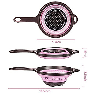 Esmartlife Silicone Colanders - 2 Collapsible Colanders (Strainers), Sizes9" - 3 Quart and 8" - 2Quart -Colander Strainer, Space-save Silicone Kitchen Foldable Food Strainer