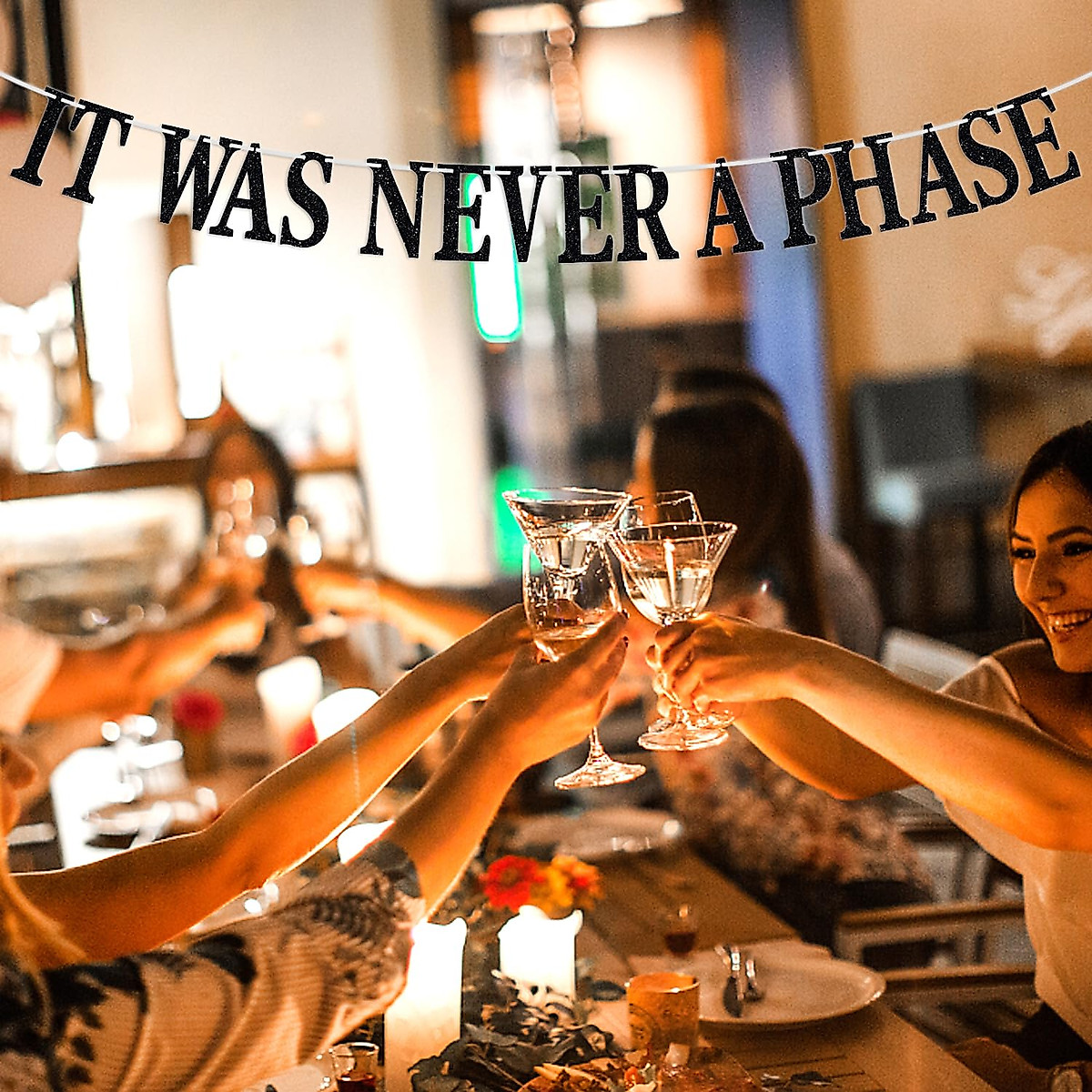 It Was Never a Phase Banner, Death to My Youth Bunting Sign, Funeral Birthday 30th 40th 50h 60th 70th 80th Birthday Party Decorations Supplies, Black Glitter