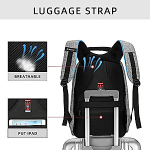 Howieds Anti Theft Travel Backpack, Business School Bookbag with Double Padded Compartments for Men Women Waterproof Shockproof Fit 15.6 Inches Laptop