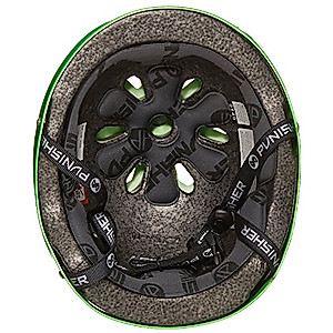 Punisher Skateboards Pro 13-Vent BMX Bike and Skateboard Helmet, Bright Neon Lime Green, Youth/Teen 9+, medium (9283)