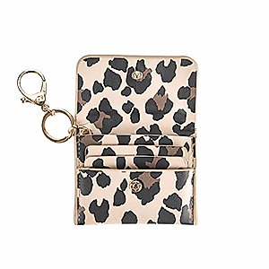 Itzy Ritzy – Itzy Mini Wallet Card Holder & Key Chain Charm; Can Clip to Diaper Bag, Purse, Travel Bag or Keychain; Leopard