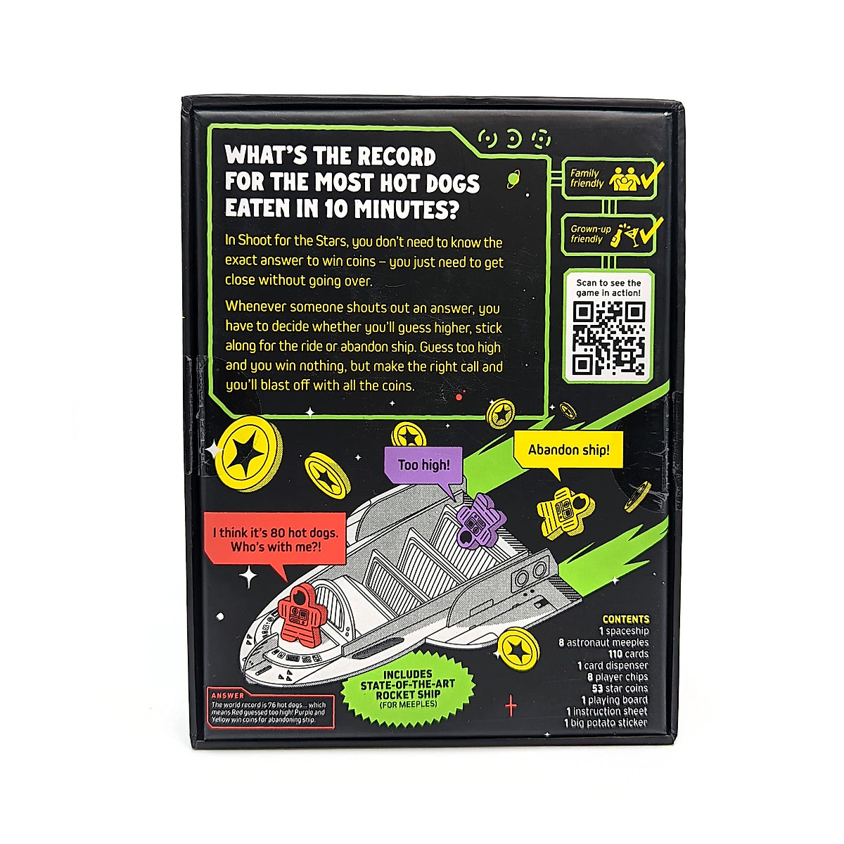 Shoot for The Stars — The Rocket-Powered Trivia Game for Adults and Family — Board Games for Teens, Kids and Aliens Alike