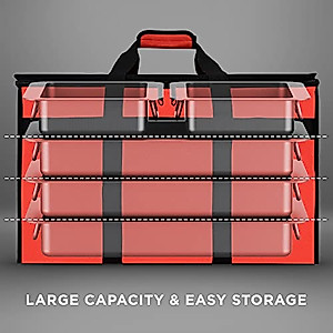 Dodin Delivery Insulated Food Delivery Bag - 23x14x15 inches - Water-Resistant Interior - Ideal for Commercial Catering - Reusable Grocery Bag - Professional and Heavy-Duty - XXL - Red