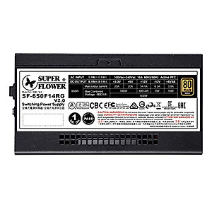 Super Flower Leadex III Gold ARGB PRO 650W 80+ Gold, Patented Universal 9Pin Super Connector, ECO Fanless & Silent Mode, Full Modular Power Supply, Fluid Dynamic Bearing Fan,SF-650F14RG V2.0