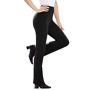 Woman Within Women's Plus Size Bootcut Ponte Stretch Knit Pant - 20 W, Black