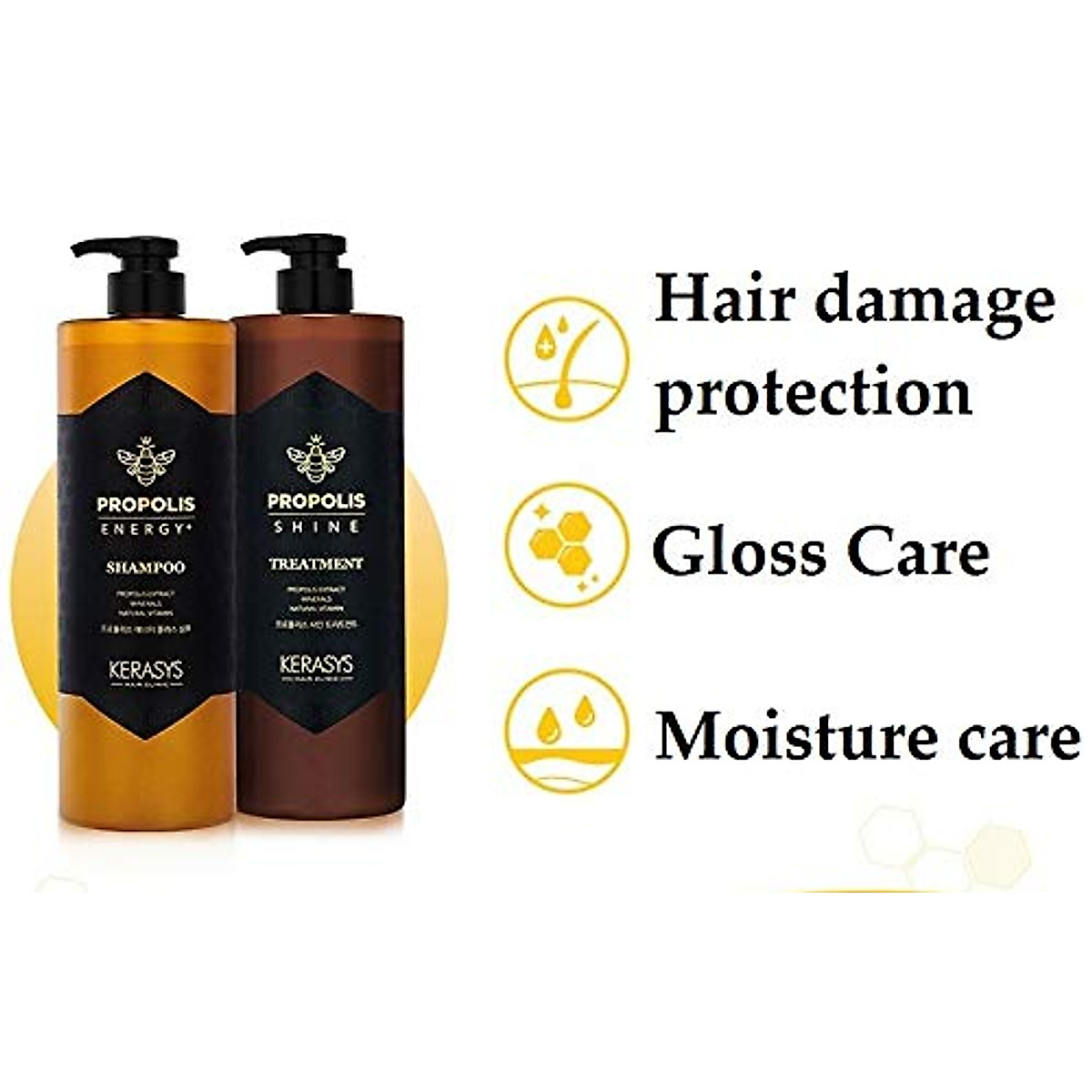 Kerasys Hair Clinic Propolis Shine & Healthy Hair Care Shampoo Propous Extract Minarals Natural Vitamin 1000ml / 35.3 Fl oz
