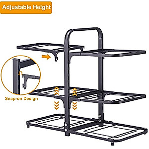 AJSWISH Pots and Pans Organizer for Cabinet, Heavy Duty Pot Organizer Rack for Under Cabinet, Adjustable and Snap-on Pot Rack for Kitchen Organization & Storage (6 Tier)