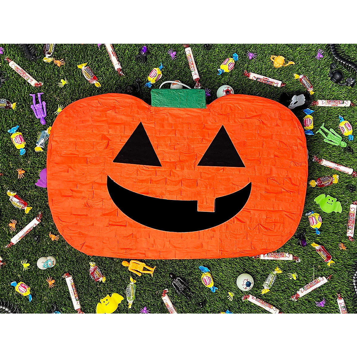 Halloween Pumpkin Piñata with stick 17"x10" Perfect for Halloween Party Decorations, Photo Prop, October Birthday, Funny and Spooky - Fits candy/favors: by Get a piñata
