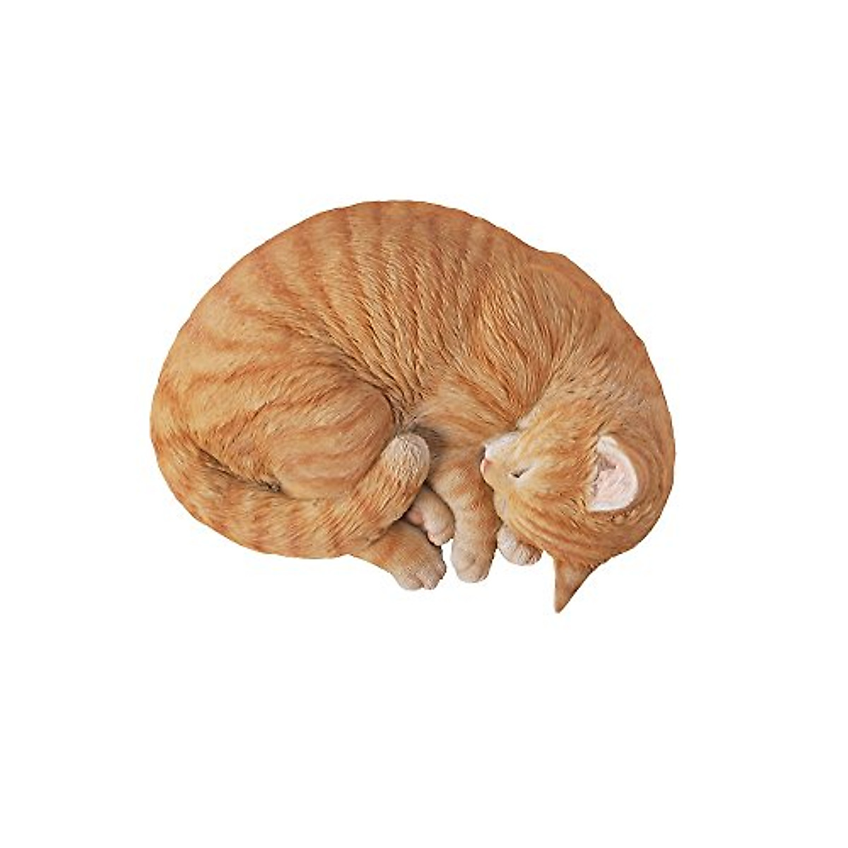 Hi-Line Gift Ltd Lying Cat Sleeping Tabby Statue, Orange