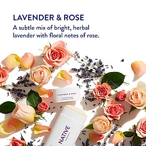 Native Deodorant | Natural Deodorant for Women and Men, Aluminum Free with Baking Soda, Probiotics, Coconut Oil and Shea Butter | Lavender & Rose