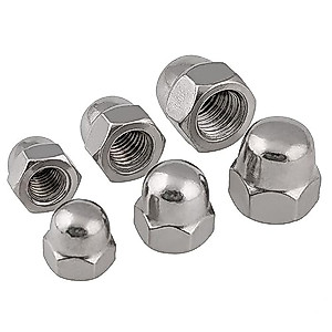 50Pcs Acorn Dome Cap Head Assortment Kit 304 201 316 Stainless Steel Hexagon Decorative Cap Acorn Cap