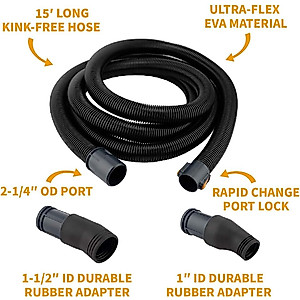 POWERTEC 71743 Dust Collection Hose Attachment and Hand Sander Block Kit w/Ultra Flex Vacuum Adapters, Assorted Grit Oxide Sander Pads