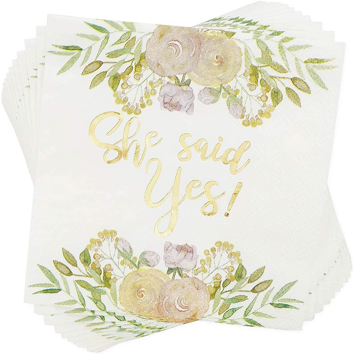 Sparkle and Bash Bridal Party Pack, Includes Paper Plates, Napkins, Cups, Cutlery, Banner, and Plastic Tablecloth (Serves 24, 146 Pieces)
