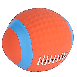 Qyebavge Durable Pet Rugby Toy Latex Squeaky Chew Ball for Dogs and Cats Teeth Cleaning Exercise Water Play