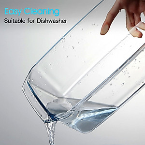 Large Glass Baking Dish, Rectangular Glass Casserole Dish With Glass Lid, Deep Glass Bakeware for Oven Safe