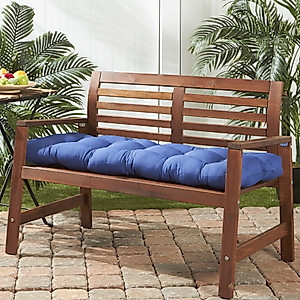 Greendale Home Fashions Outdoor 51x18-inch Bench Cushion, Set of 1, Blue