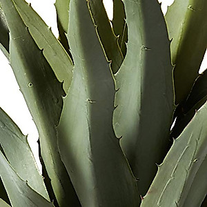 Nearly Natural 30in. Agave Artificial Plant with Black Planter, Green