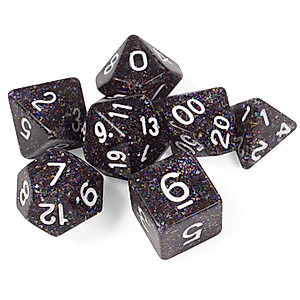 Wiz Dice - DND Dice Set for Tabletop RPG Adventure Games with a Dice Box - Polyhedral Dice Set, Suitable for Dungeons and Dragons, MTG and Dice Games Alike - Sparklier Vomit - 7 ct