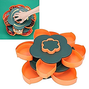 Snack Serving Tray, Snack Serving Plates Rotating Operation Home Deluxe Light for French Fries Double Layer