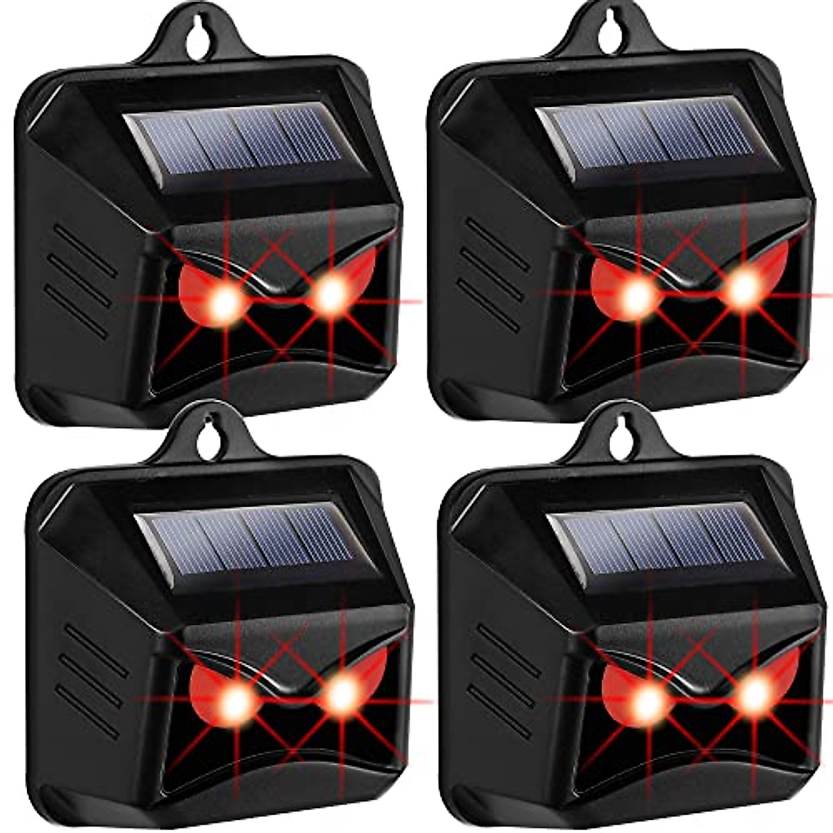 Phosooy Solar Powered Animal Repeller, Predator Eye Animal Deterrent Devices, Coyote Skunk Raccoon Deer Repellent for Chicken Garbage Can Farm Yard Protection (4)