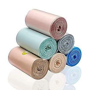 YSSAI 0.5 Gallon Trash Bags 180 Counts Small Trash Bags Car Garbage Bag Pet Garbage Bag Wastebasket Bin Liners for Home Office Kitchen Small Sized Waste Bin 6 Colors