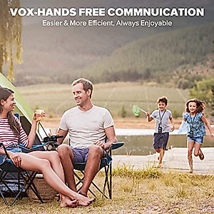 Wishouse Walkie Talkies for Adults,Radios Walkie Talkies Rechargeable Long Range 4 Pack,Family Camping Gear for Kids Hiking Accessories with Flashlight,VOX, Easy to Use (Black with Battery Charger)