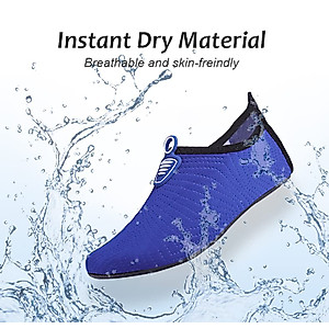 Women's Water Shoes Aqua Socks for Outdoor Beach Swim Surf Yoga Exercise Beach Swim Barefoot Sports Shoes（Royal Blue, 6.5-7.5