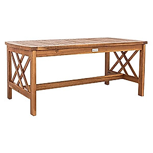 SAFAVIEH Outdoor Collection Fontana Natural/ Navy Cushions/ Blue Pillows 4-Piece Conversation Patio Set